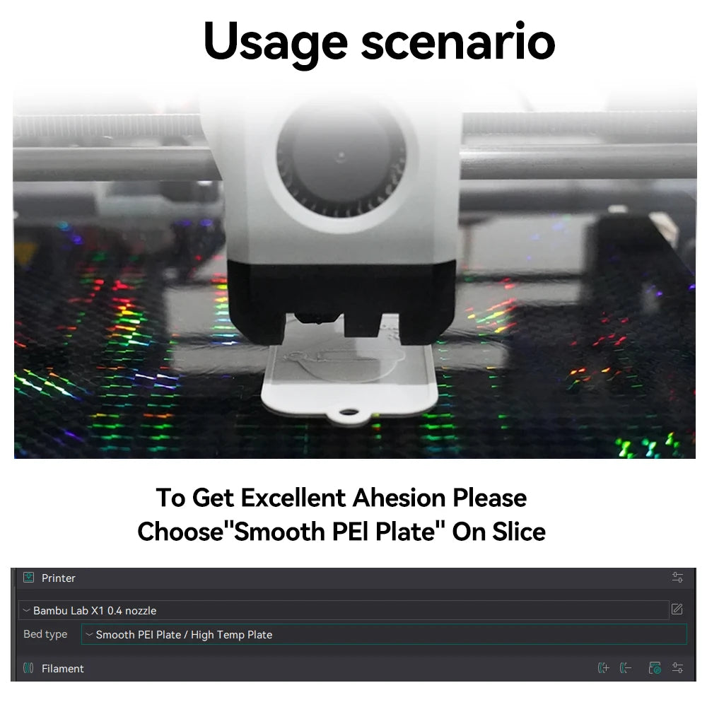 Plaque PEI flexible 257/257 mm pour imprimante Bambu Lab X1/P1P/P1S ...